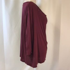 Jennifer Lopez | Tops | Jennifer Lopez Wine Colored Embellished Blouse ...